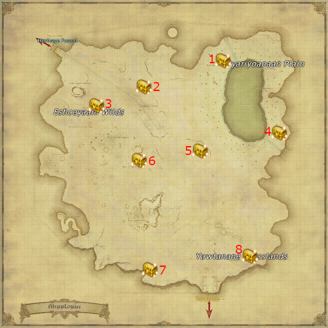 FFXIV: All possible locations for Br'aaxskin Maps, including maps and ...
