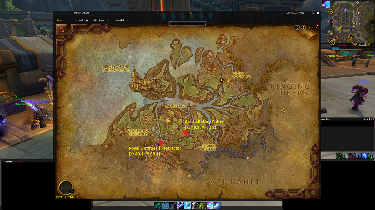 All Tailoring Knowledge Treasure locations in WoW The War Within