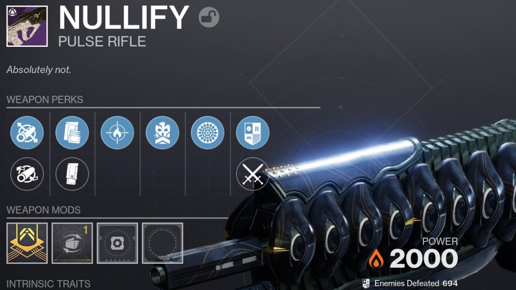 Destiny 2 Nullify god roll - Best perks and attachments