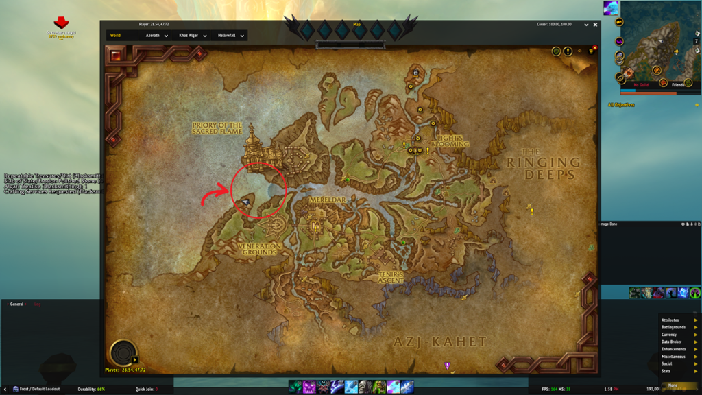 How to find The Undersea for Explore Hallowfall in The War Within ...