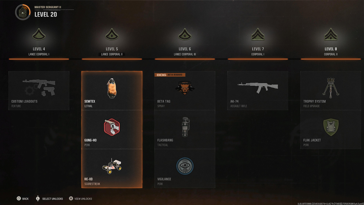 All Barracks Progression rewards and how to unlock them in Black Ops 6 beta