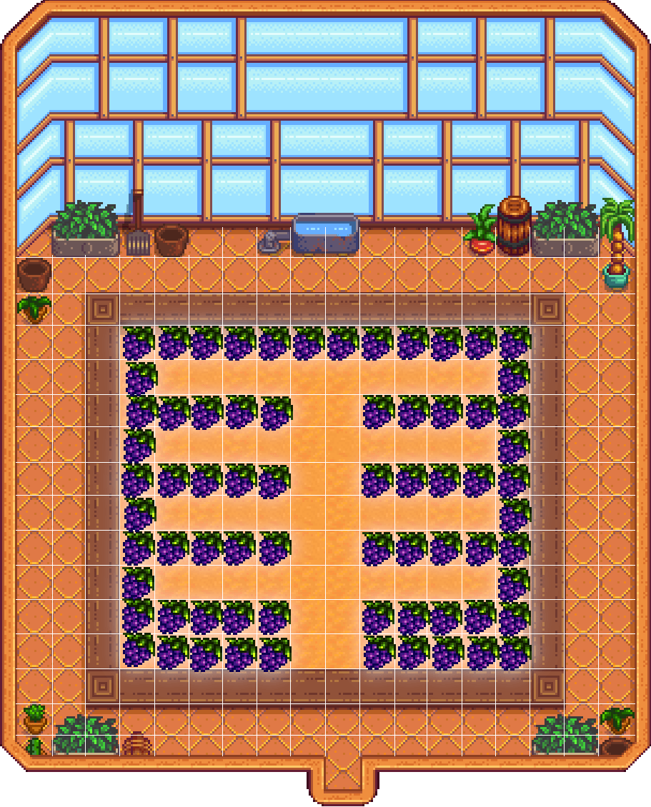 The best greenhouse layouts for all crop options and trees in Stardew ...