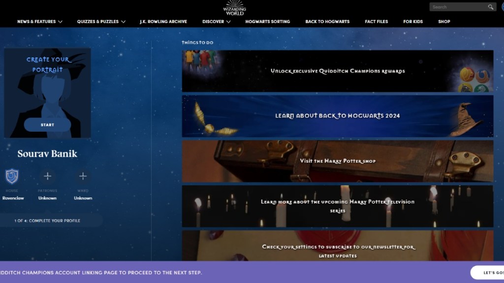 How to link Harry Potter: Quidditch Champions and Fan Club accounts to ...