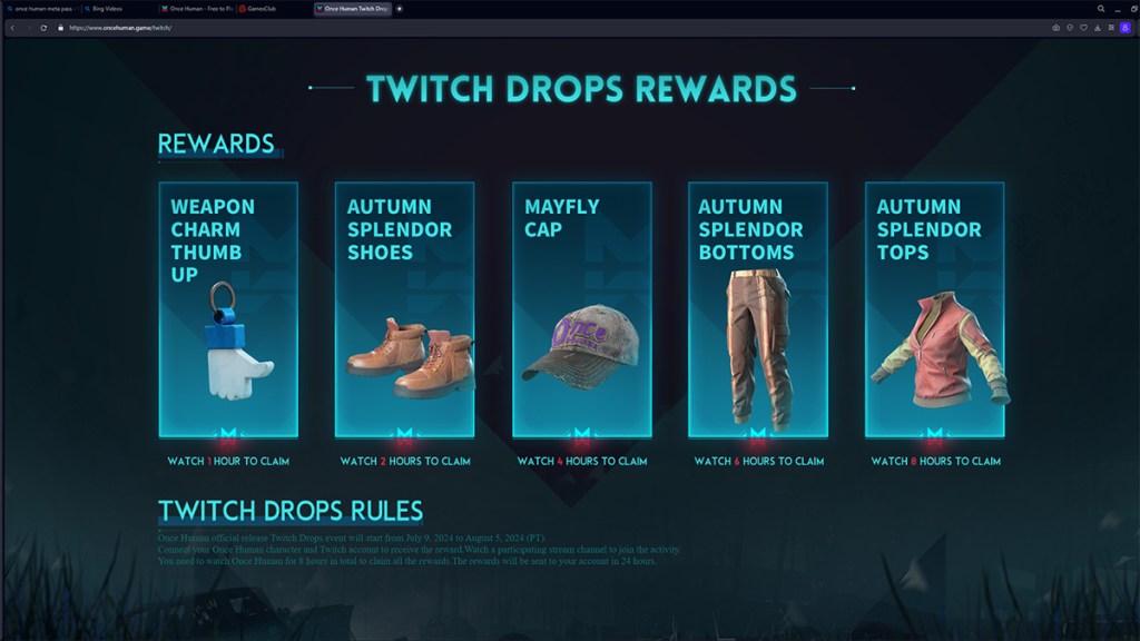 How to get Once Human Twitch Drops