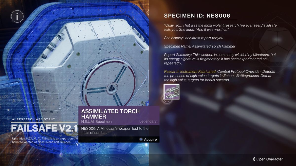 How to complete Specimen ID: NES006 in Destiny 2