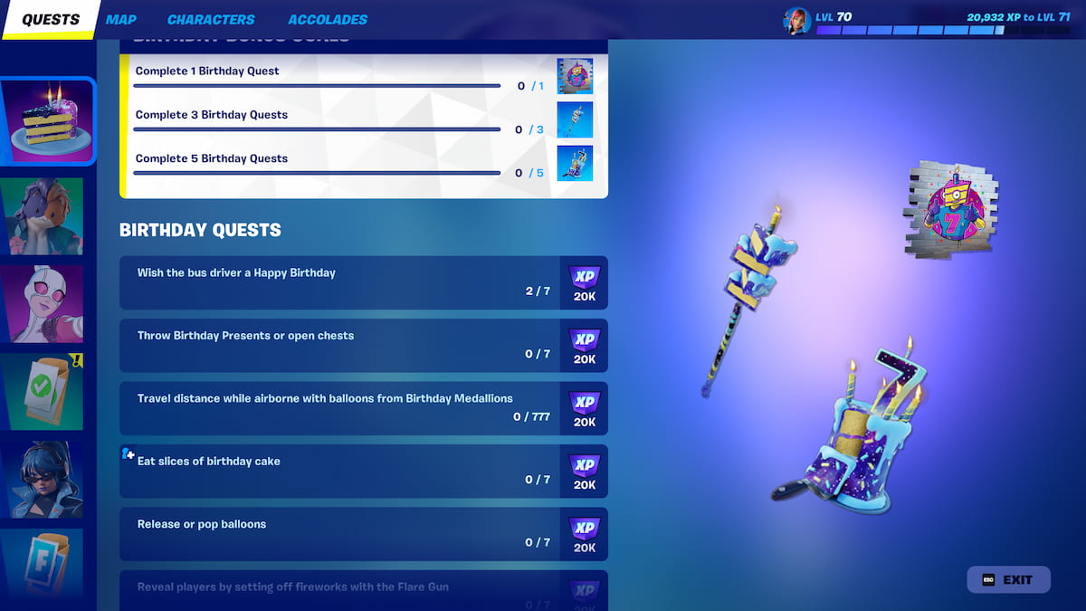 All Fortnite Birthday event quests and rewards (2024) – Destructoid