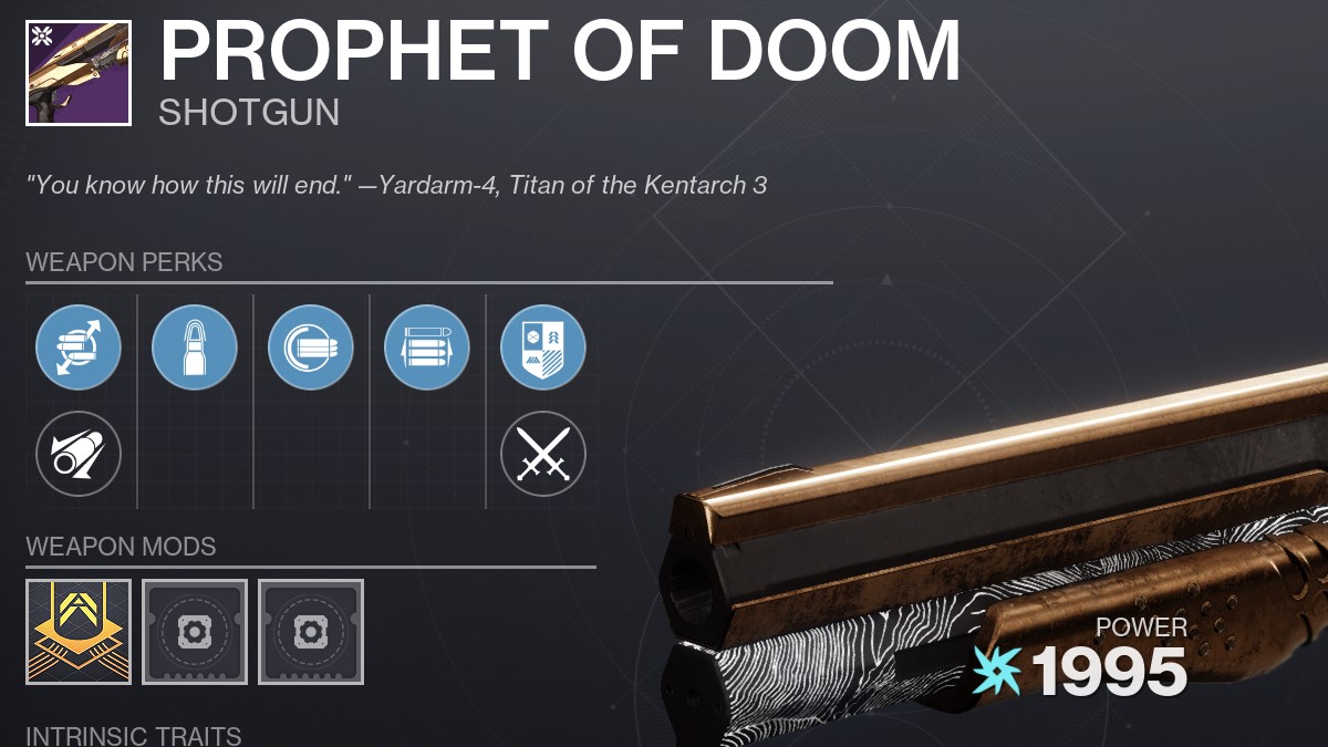 Destiny 2 Prophet of Doom god roll - Best perks and attachments – Destructoid