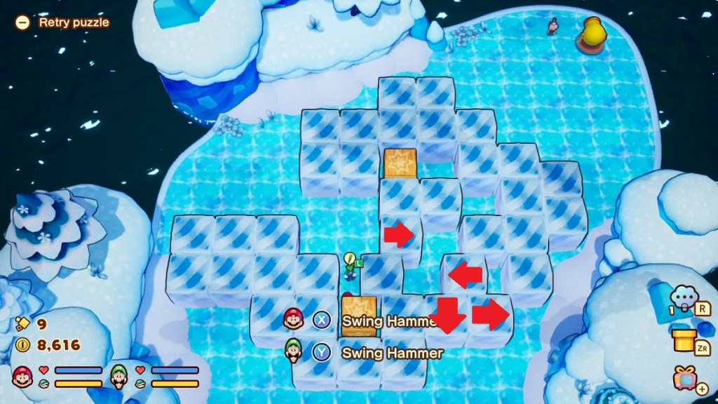 All ice block puzzle solutions for Compac Islet in Mario and Luigi ...