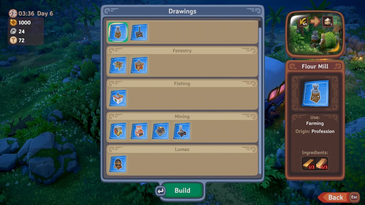 How to find the blueprint for the Flour Mill in Luma Island