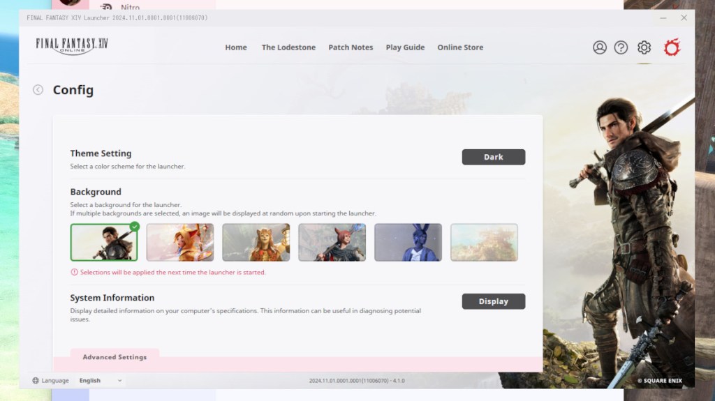 How to change the background on the Final Fantasy XIV Launcher ...