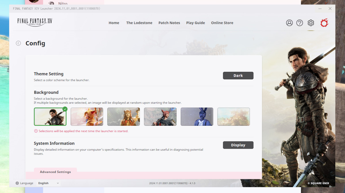 How to change the background on the Final Fantasy XIV Launcher ...