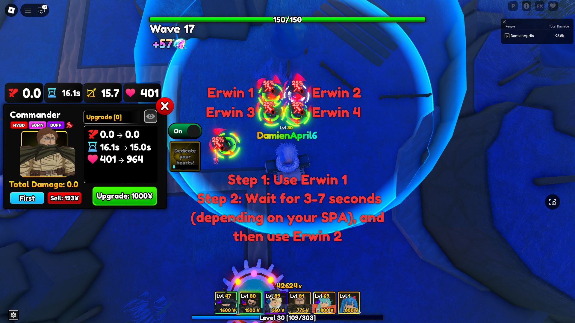 How to Perfectly Infinite 100% Buff With Erwin, Wendy, and Leafy in ...