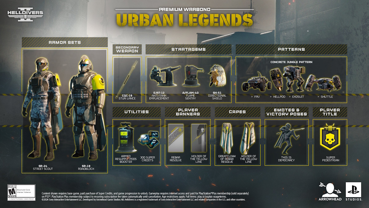 Helldivers 2: Everything in the Urban Legends Warbond and their cost ...
