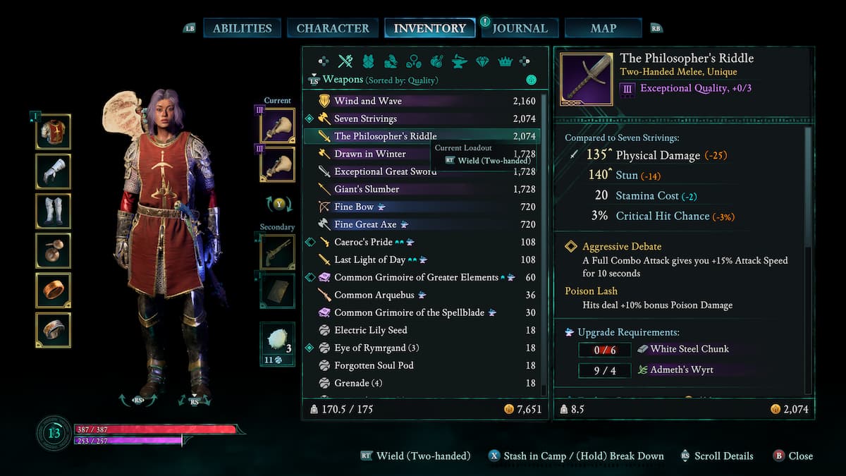 Avowed: Best Early Weapons for Fighter