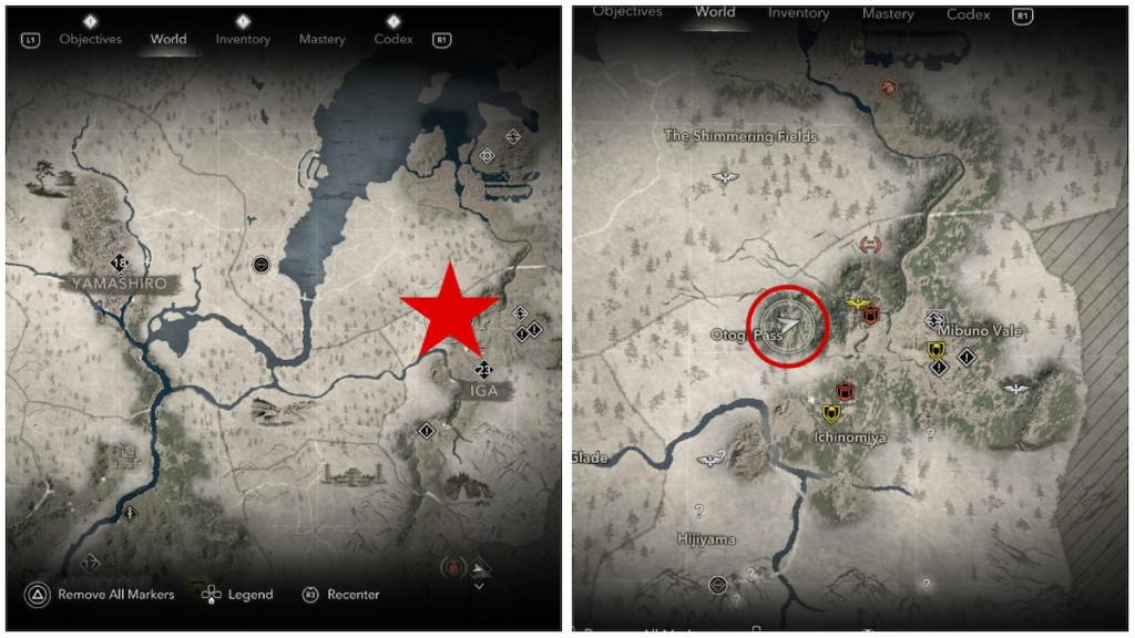 All Legendary Katana locations in Assassin's Creed Shadows