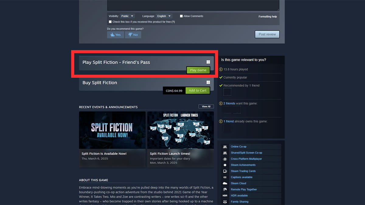 How to use the Split Fiction Friend's Pass – Destructoid