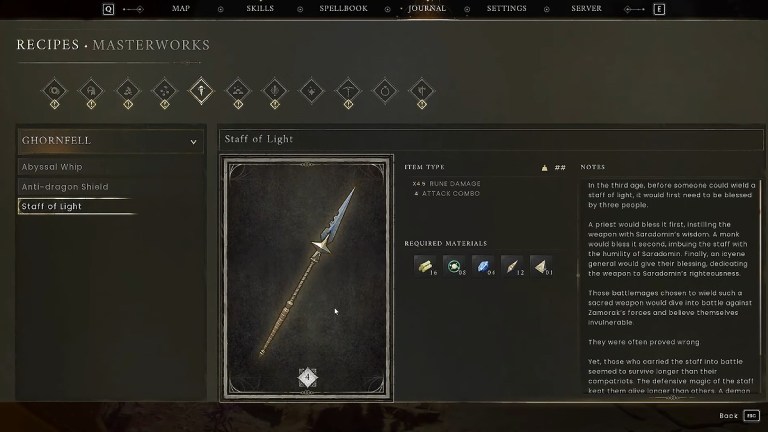 Staff of Light Legendary Weapon location in RuneScape Dragonwilds ...