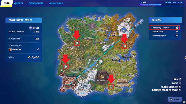 All Academy Tech Lab locations in Fortnite Chapter 6, season 3 ...