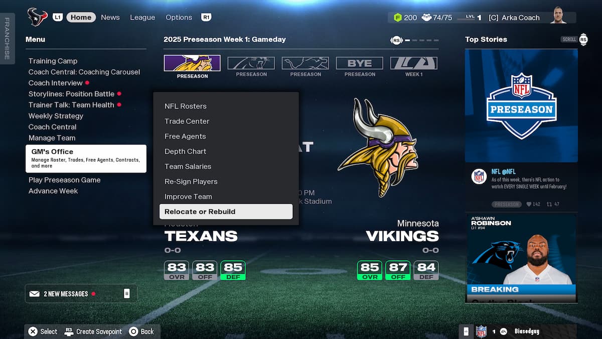 #All Madden 26 relocation groups, cities and uniforms in Franchise Mode ...