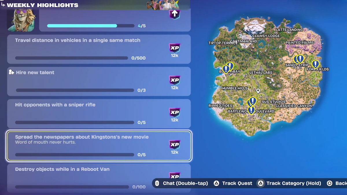 How to spread the newspapers about Kingston's new movie in Fortnite ...