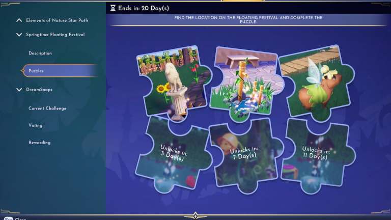 Disney Dreamlight Valley Springtime Floating Festival puzzles and event ...